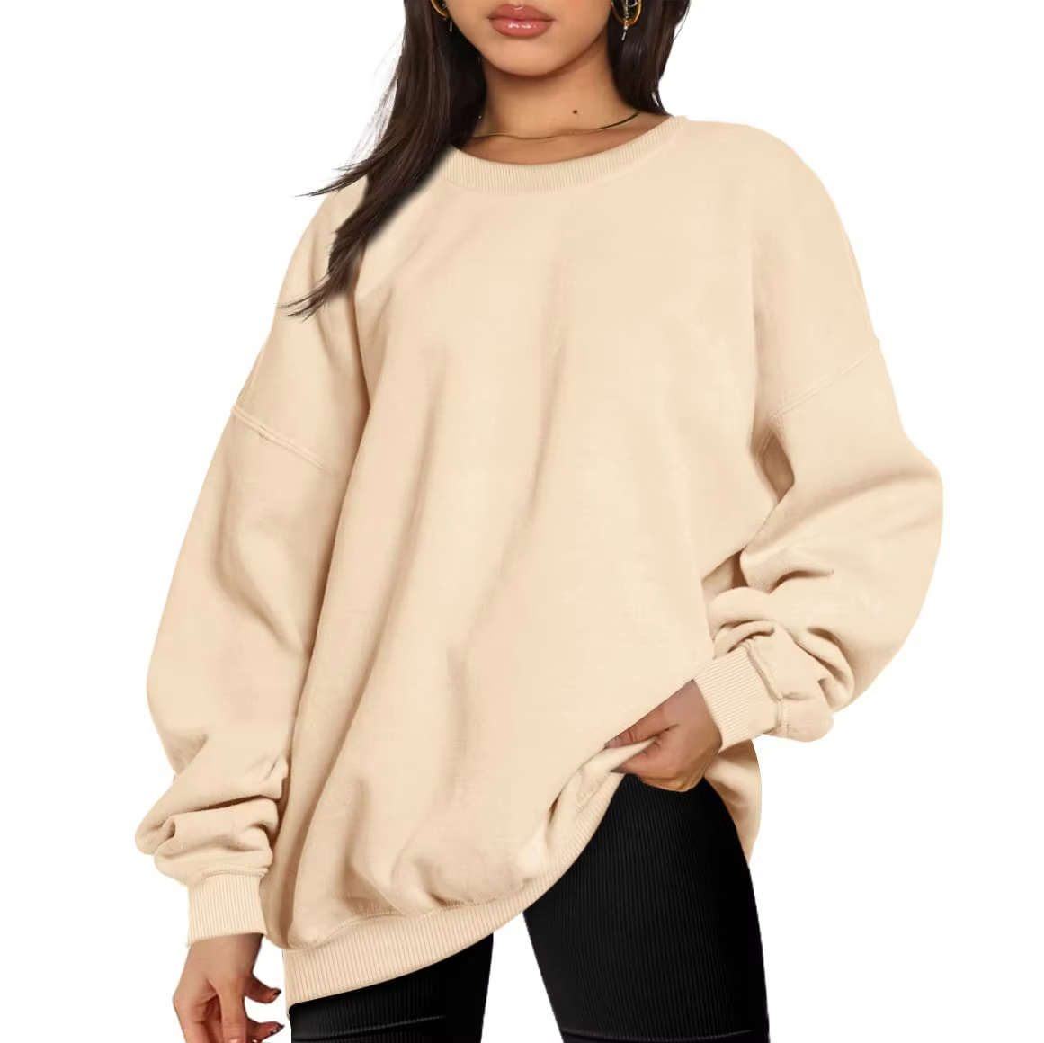 China Womens Oversized Sweatshirts Hoodies Fleece Crew Neck Pullover ...
