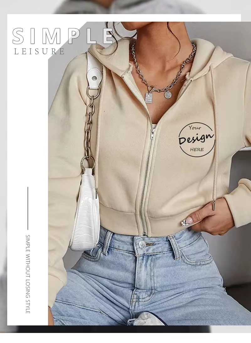 China Wholesale Custom 100% Cotton Sweatshirt Women Zip-Up Oversized ...